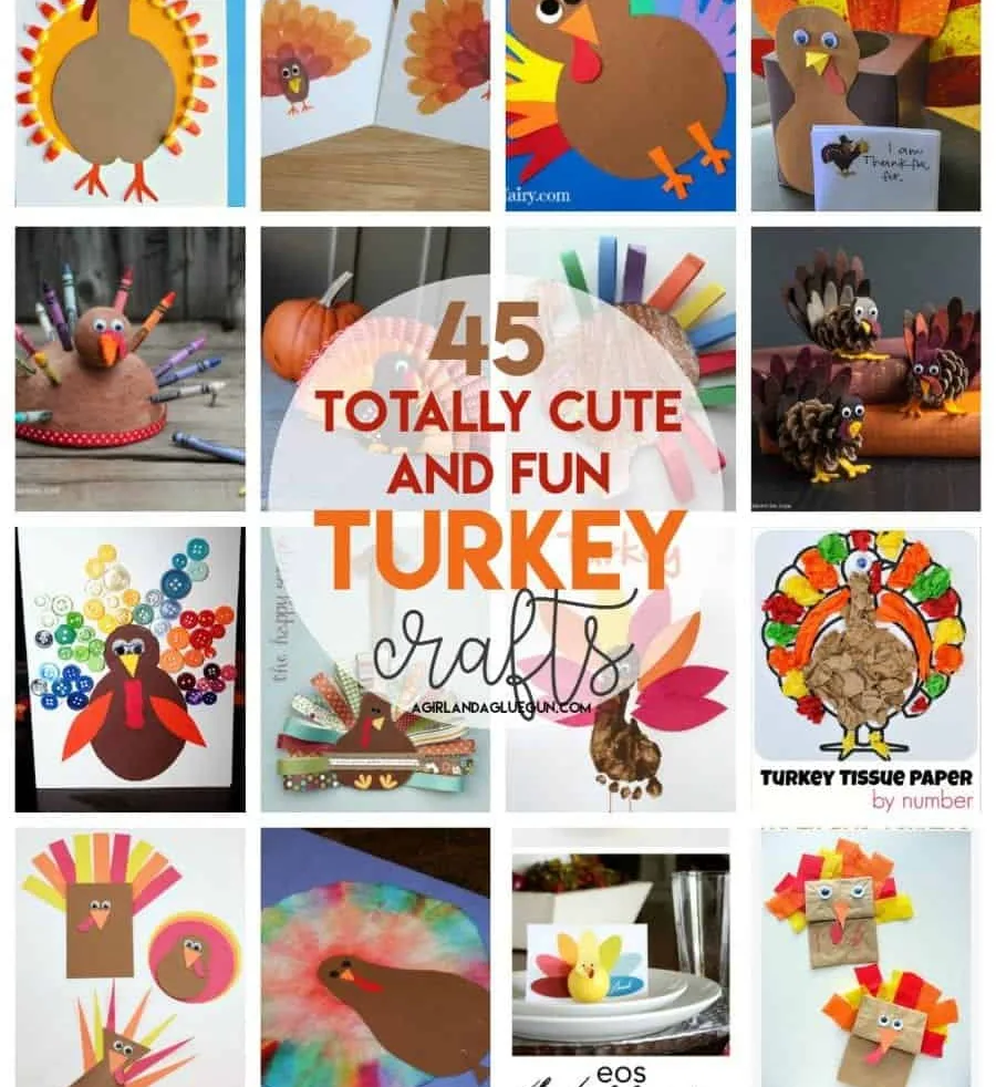 Thanksgiving turkey crafts - A girl and a glue gun
