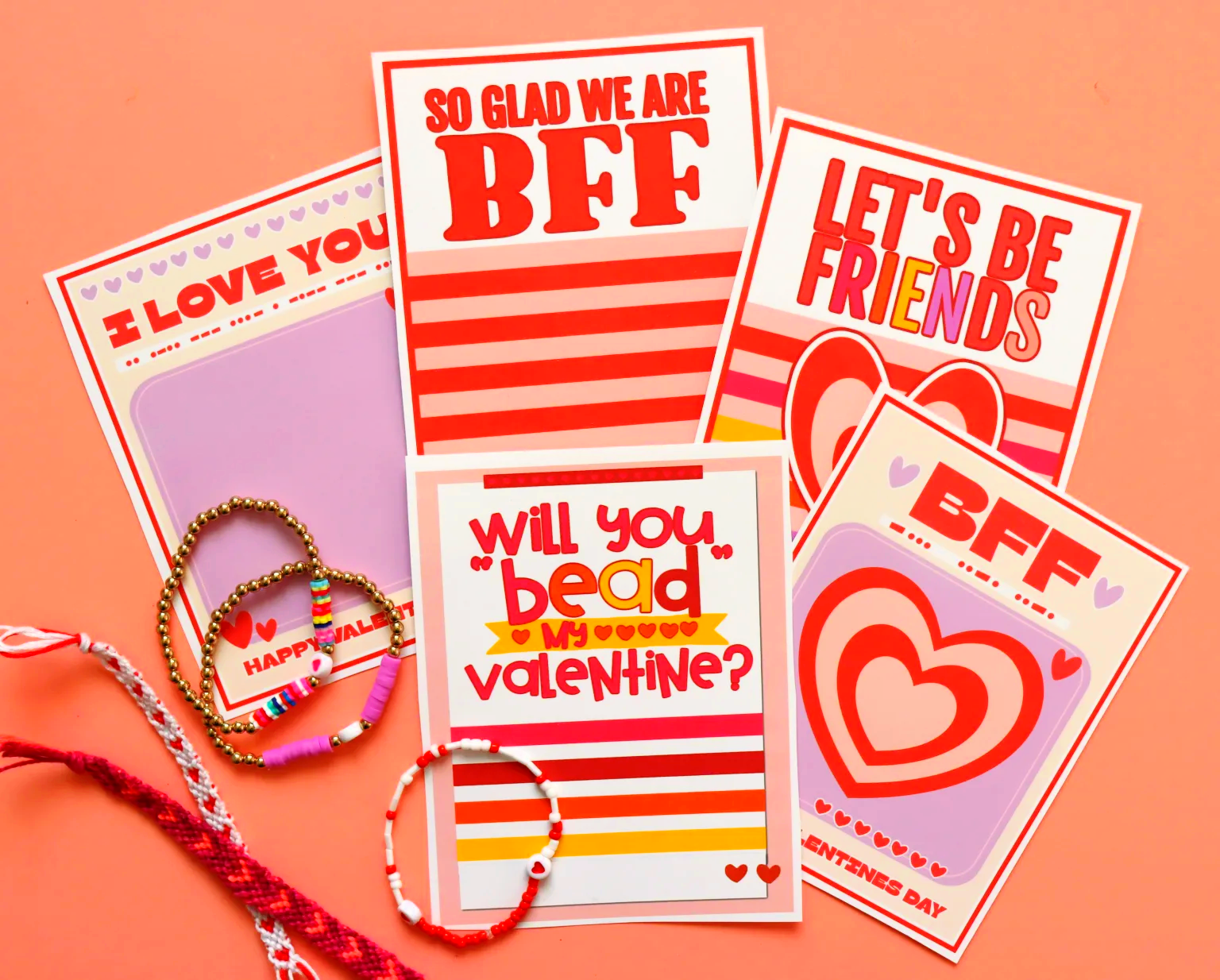 Friendship Bracelet Valentine Ideas - A girl and a glue gun