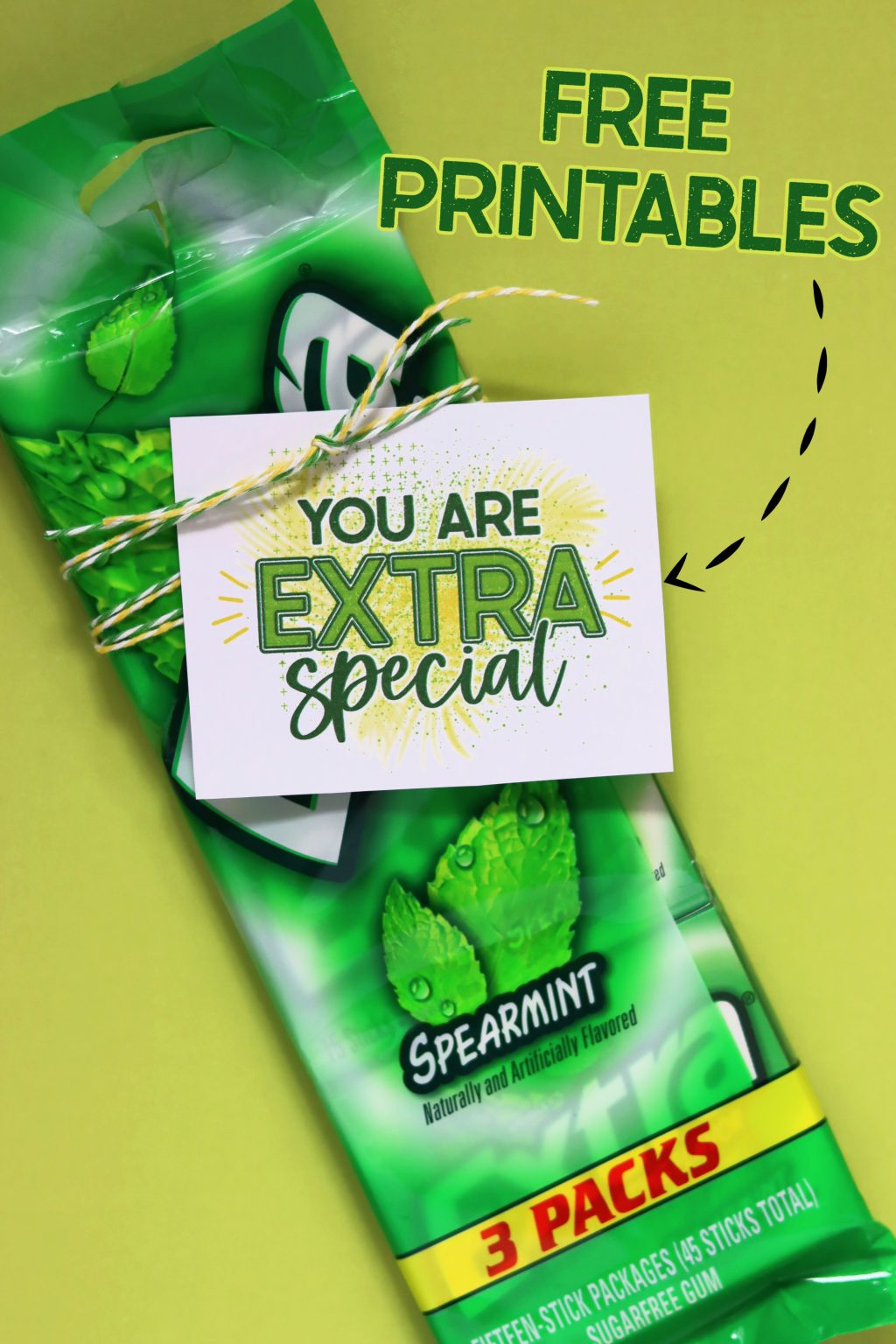 Extra Gum Gift Tag- free printables! - A girl and a glue gun