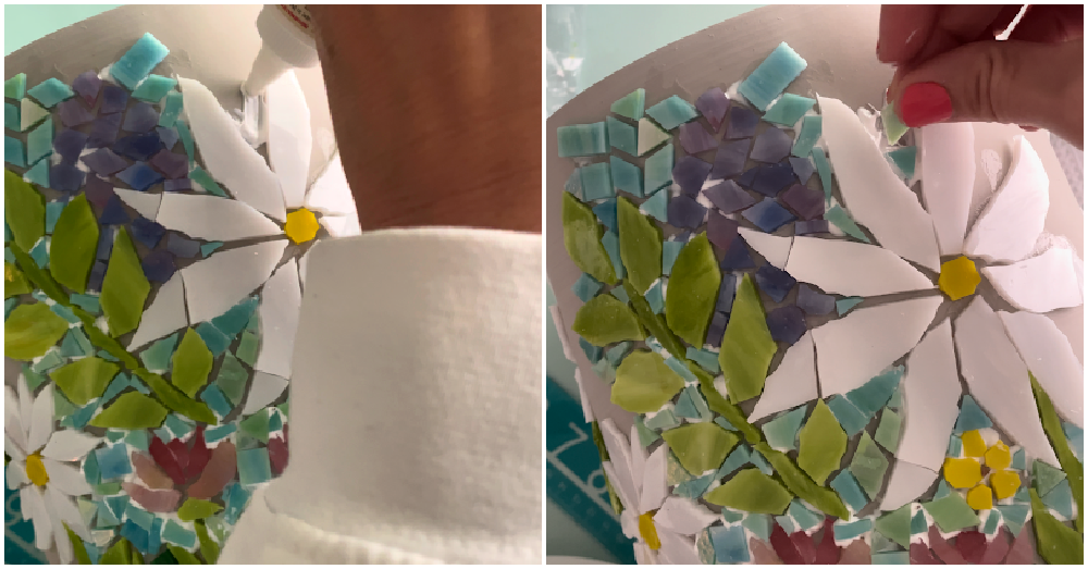 DIY Mosaic tile planter - A girl and a glue gun