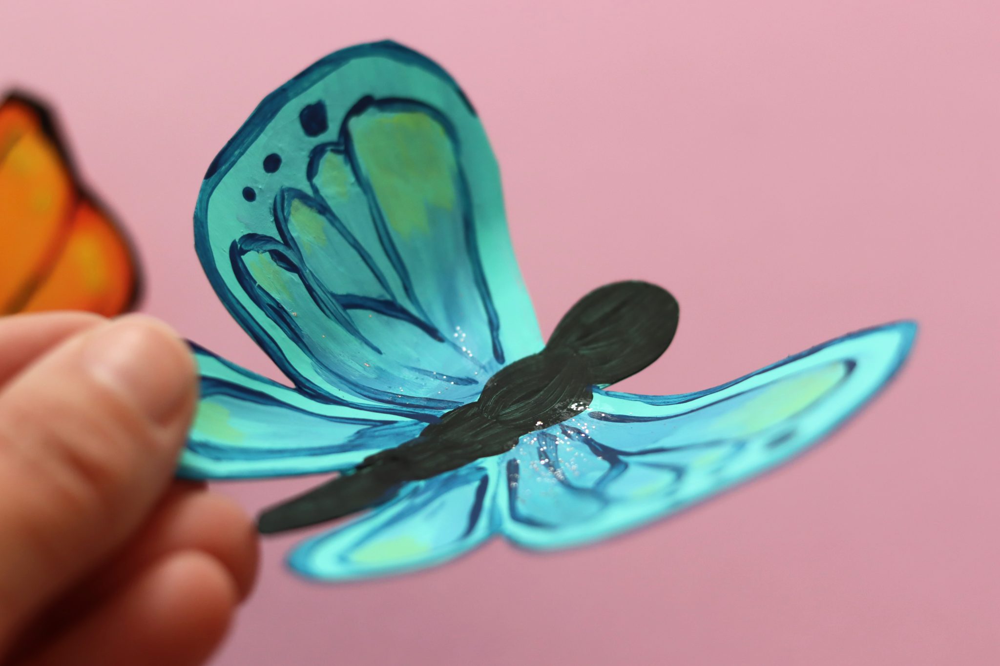 Upcycled Butterfly Craft - A girl and a glue gun