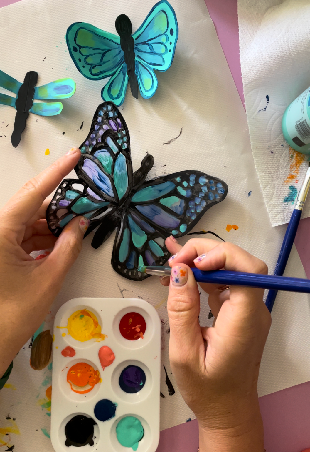 Upcycled Butterfly Craft - A girl and a glue gun