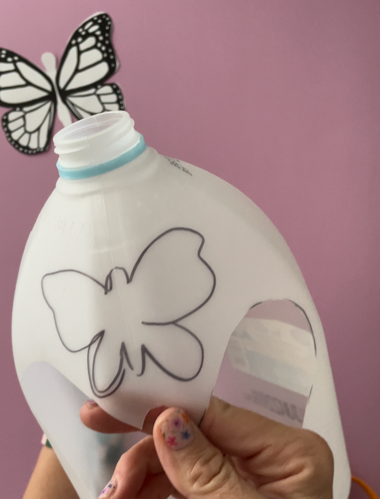 Upcycled Butterfly Craft - A girl and a glue gun