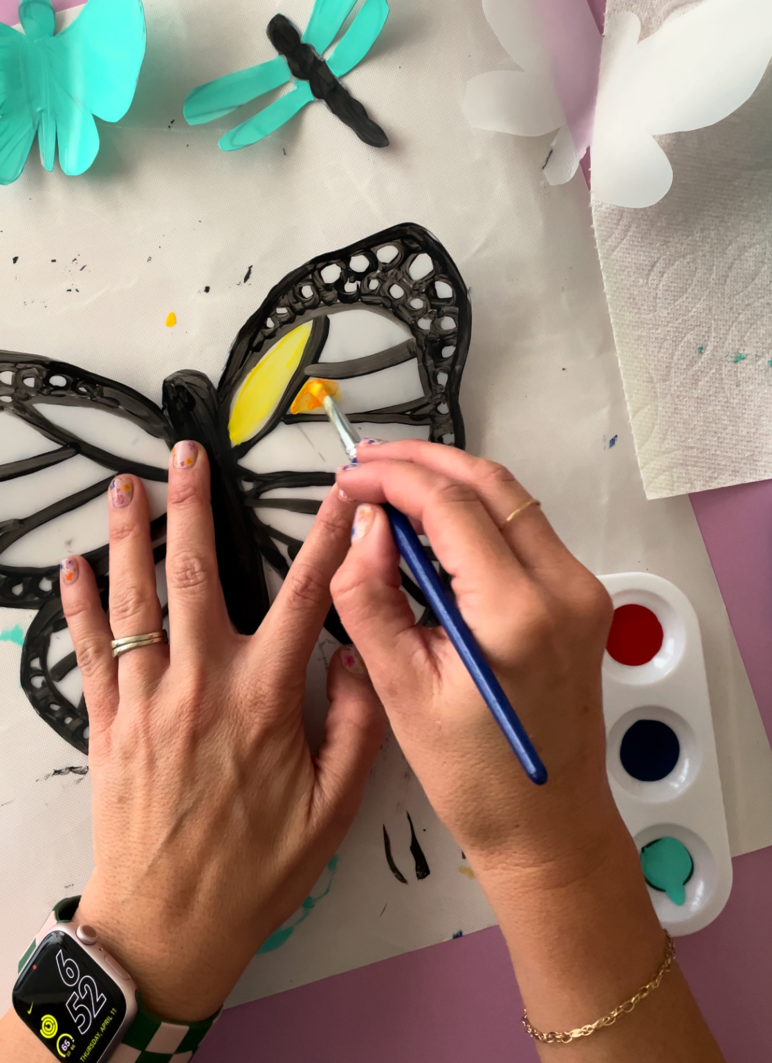 Upcycled Butterfly Craft - A girl and a glue gun