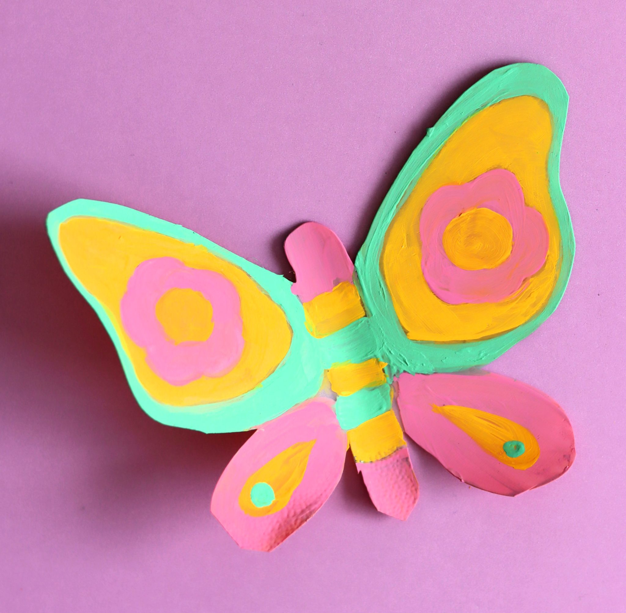 Upcycled Butterfly Craft - A girl and a glue gun