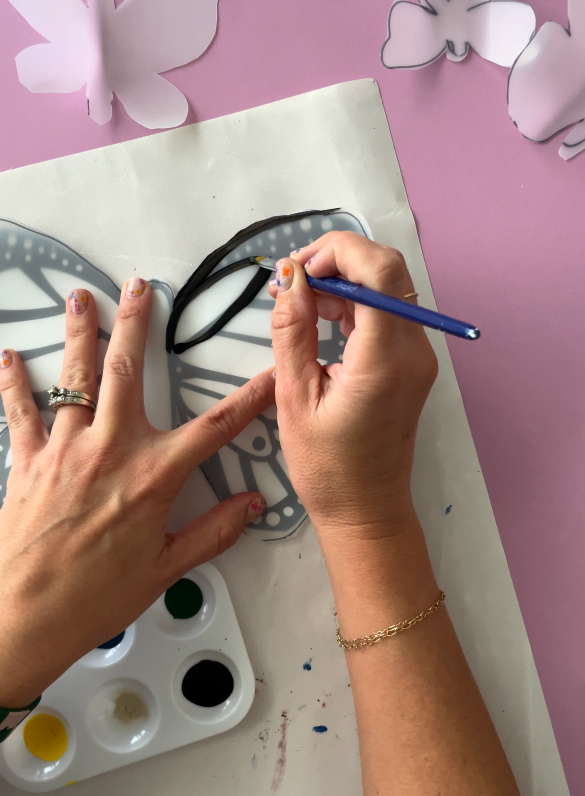 Upcycled Butterfly Craft - A girl and a glue gun