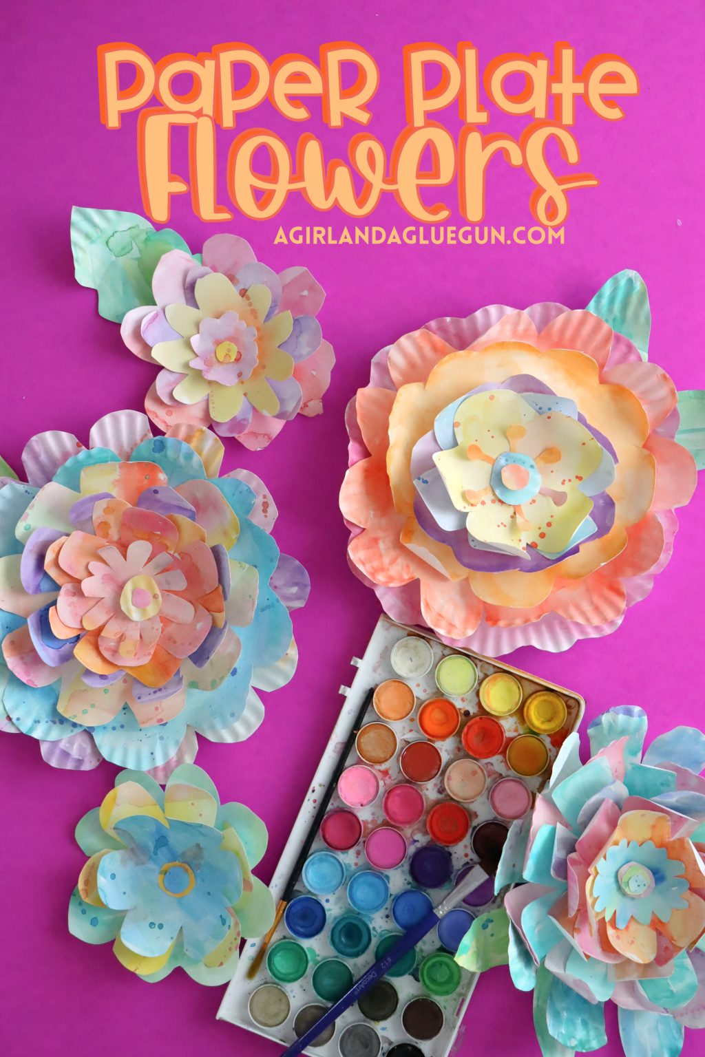 Paper Plate Flowers- Kids Craft - A girl and a glue gun