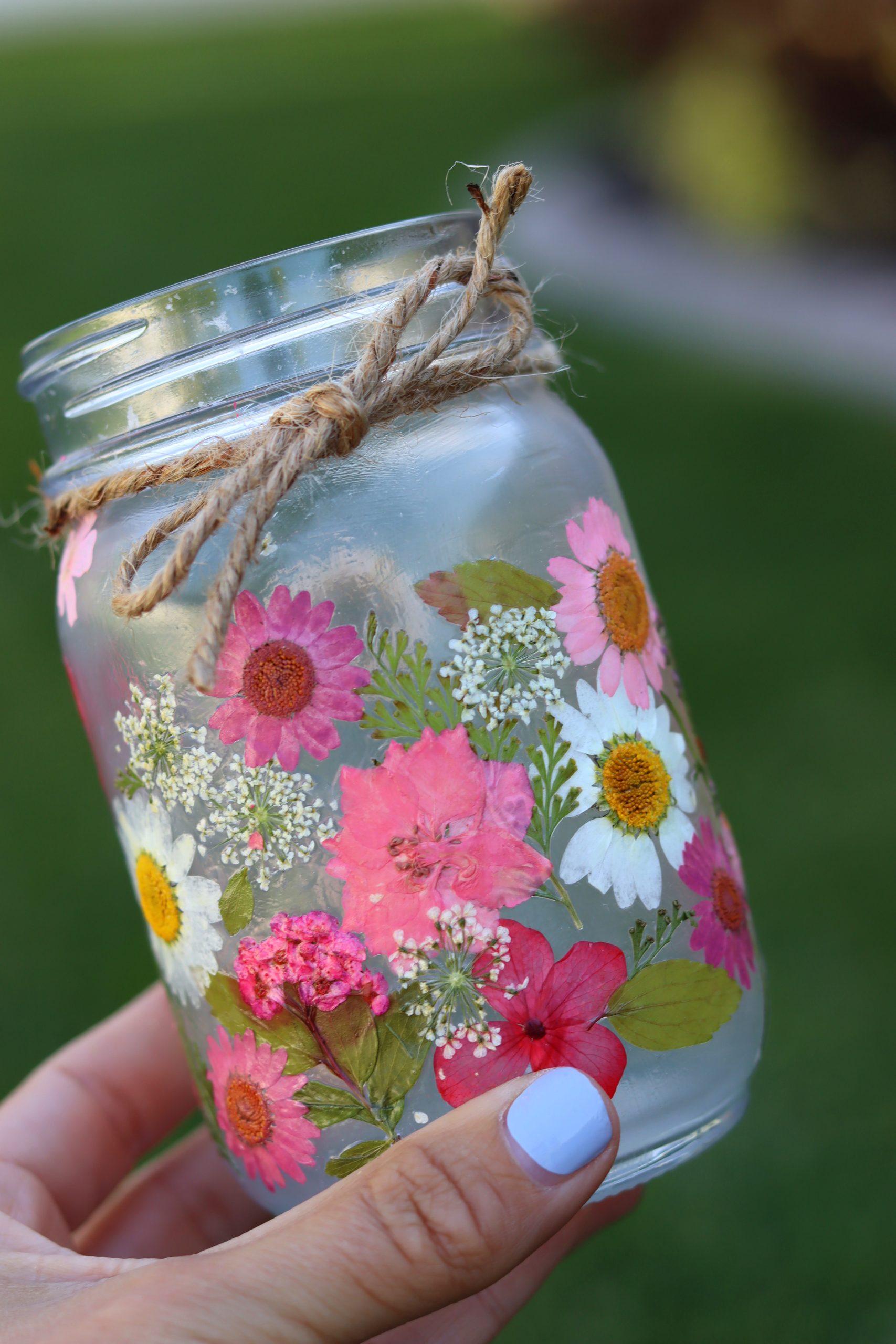 Pressed Flower Jar A Girl And A Glue Gun