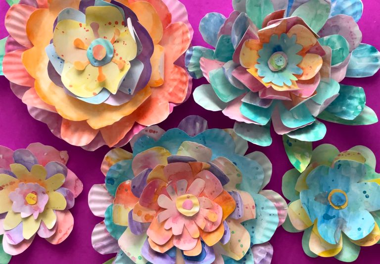Paper Plate Flowers- Kids Craft - A girl and a glue gun