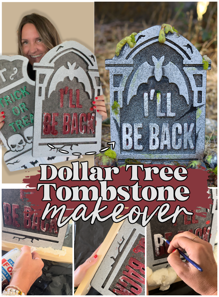 Dollar store tombstone makeover - A girl and a glue gun