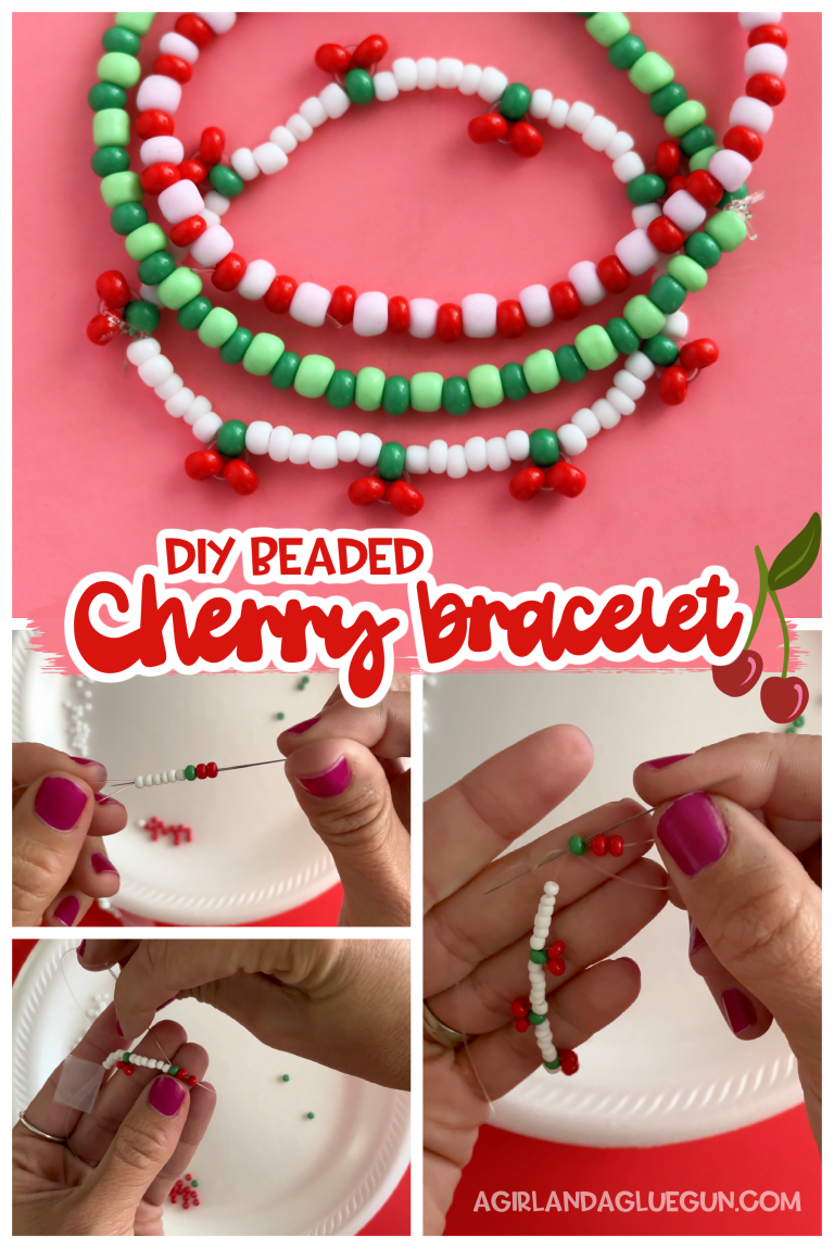 How to make a beaded Cherry Bracelet - A girl and a glue gun
