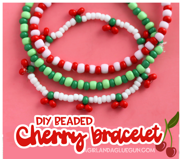 How to make a beaded Cherry Bracelet - A girl and a glue gun