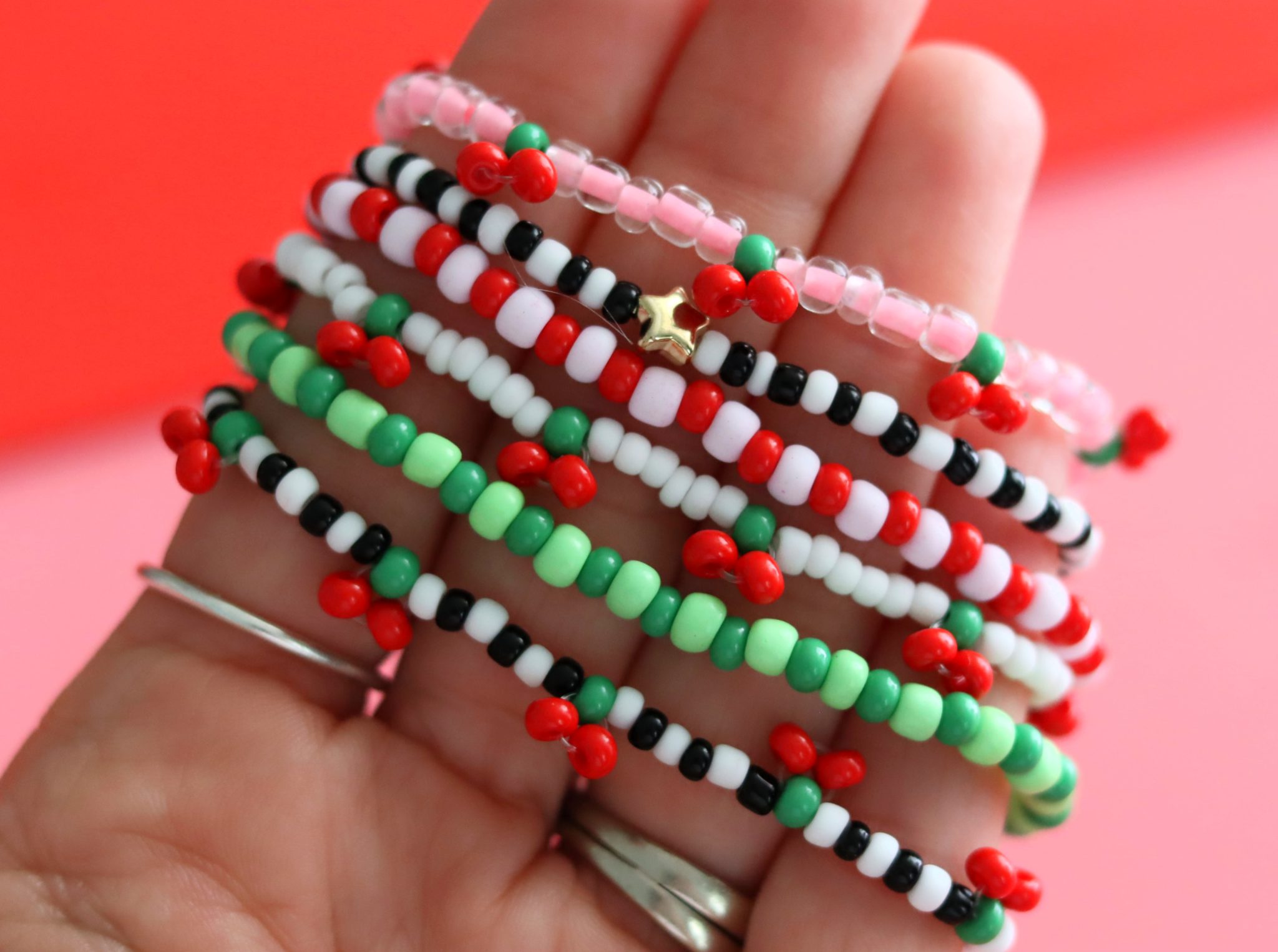 How to make a beaded Cherry Bracelet - A girl and a glue gun