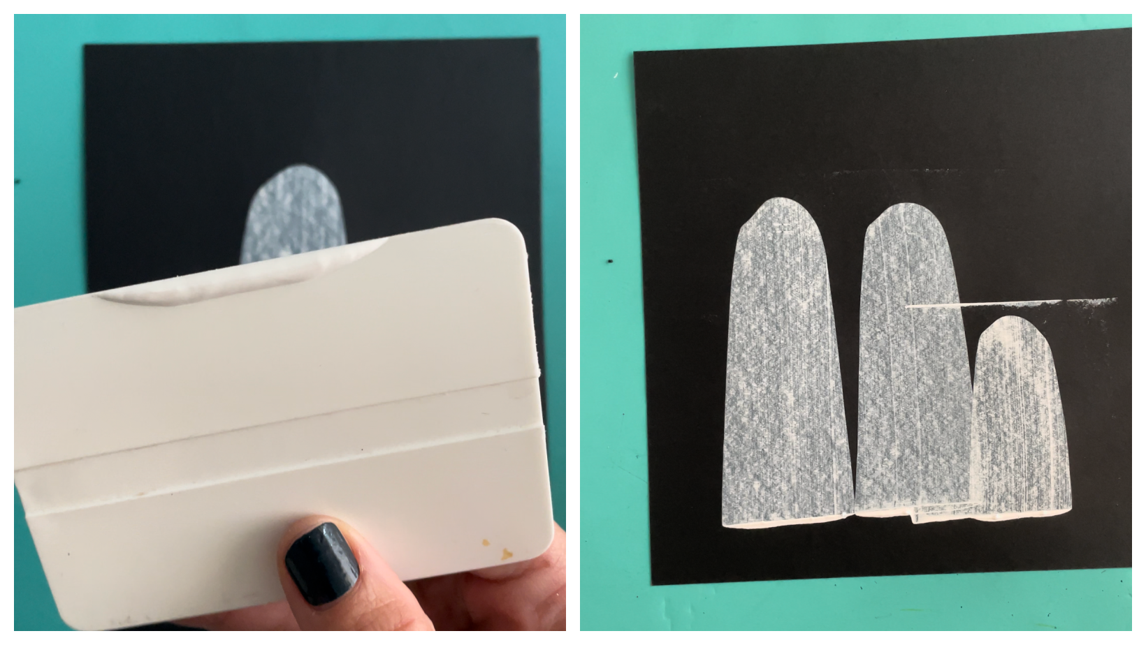 Ghost scrape painting - A girl and a glue gun