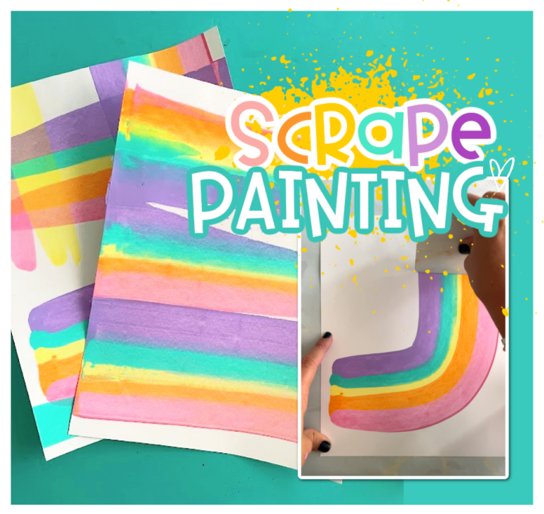 Scrape painting- kids craft - A girl and a glue gun