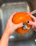 Pressed Flower pumpkin - A girl and a glue gun