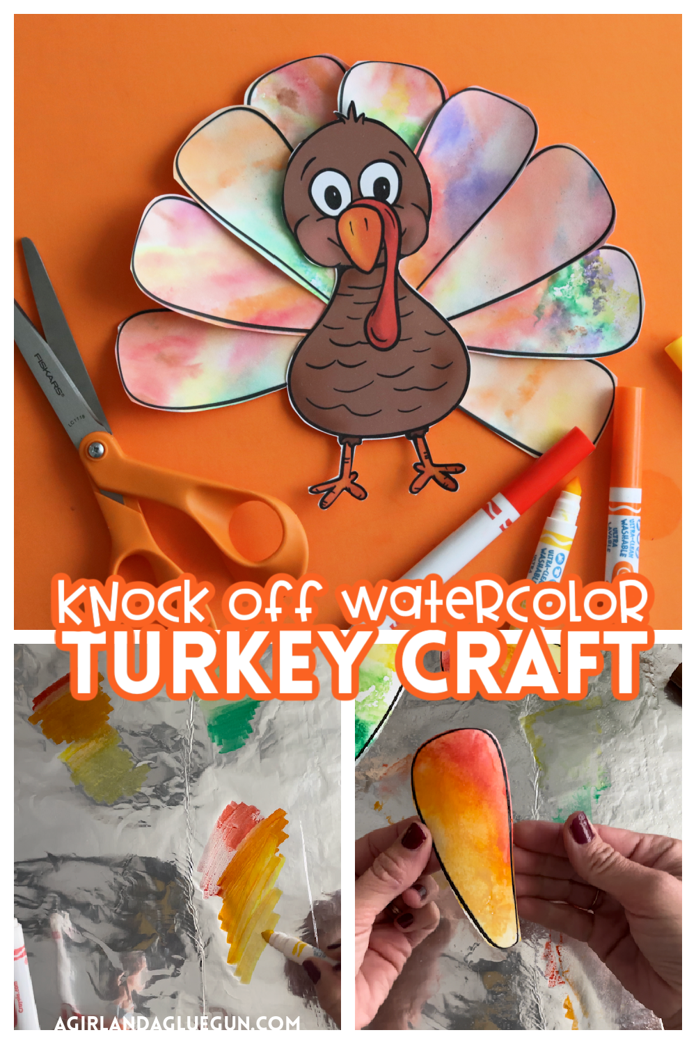 Turkey craft for kids - A girl and a glue gun