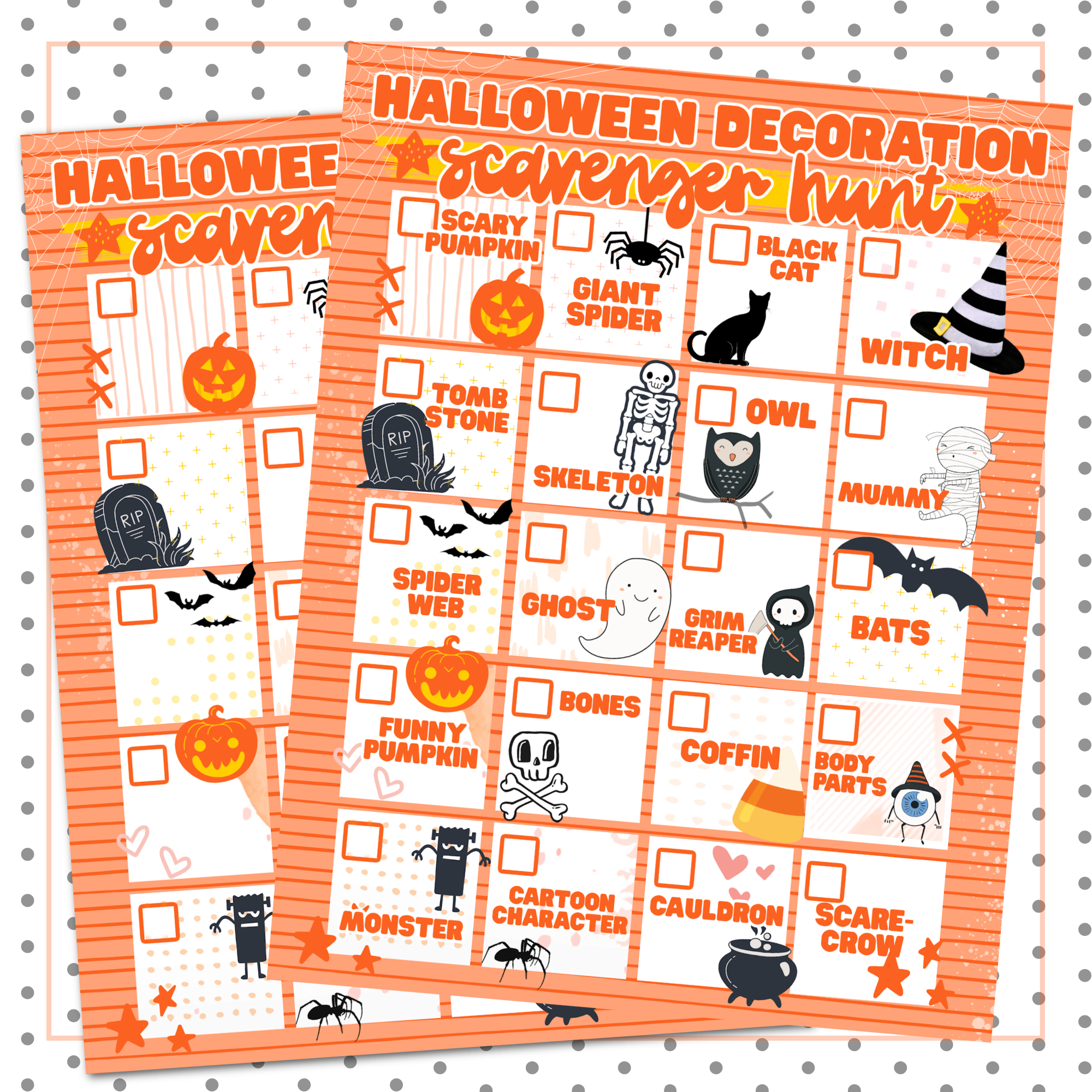 Halloween Decoration scavenger hunt - A girl and a glue gun