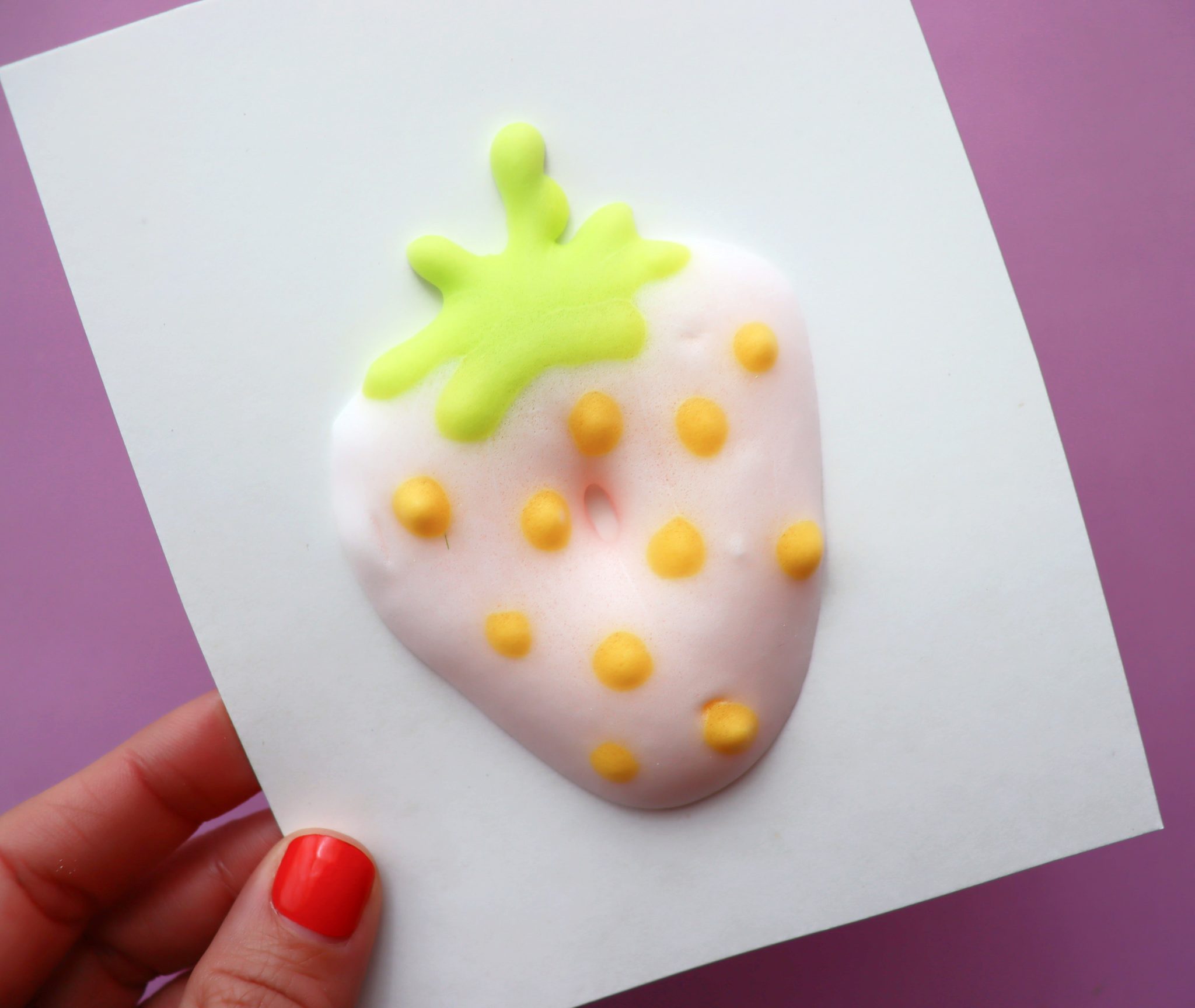 Kids puffy paint project - A girl and a glue gun