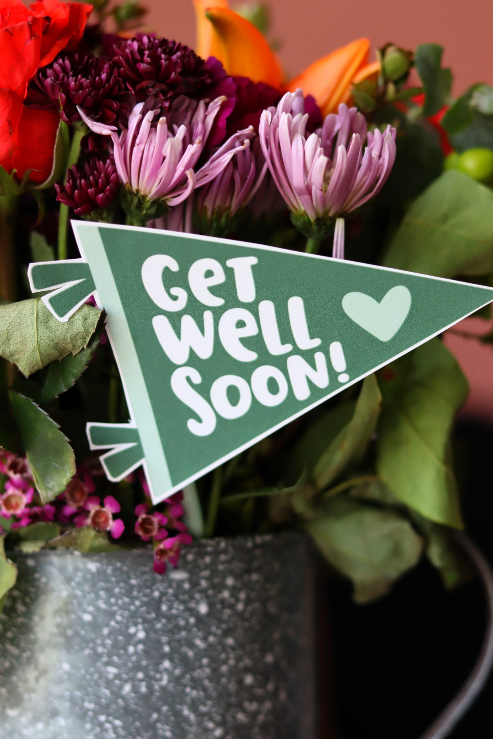 Thinking of you/ get well soon printable tag - A girl and a glue gun