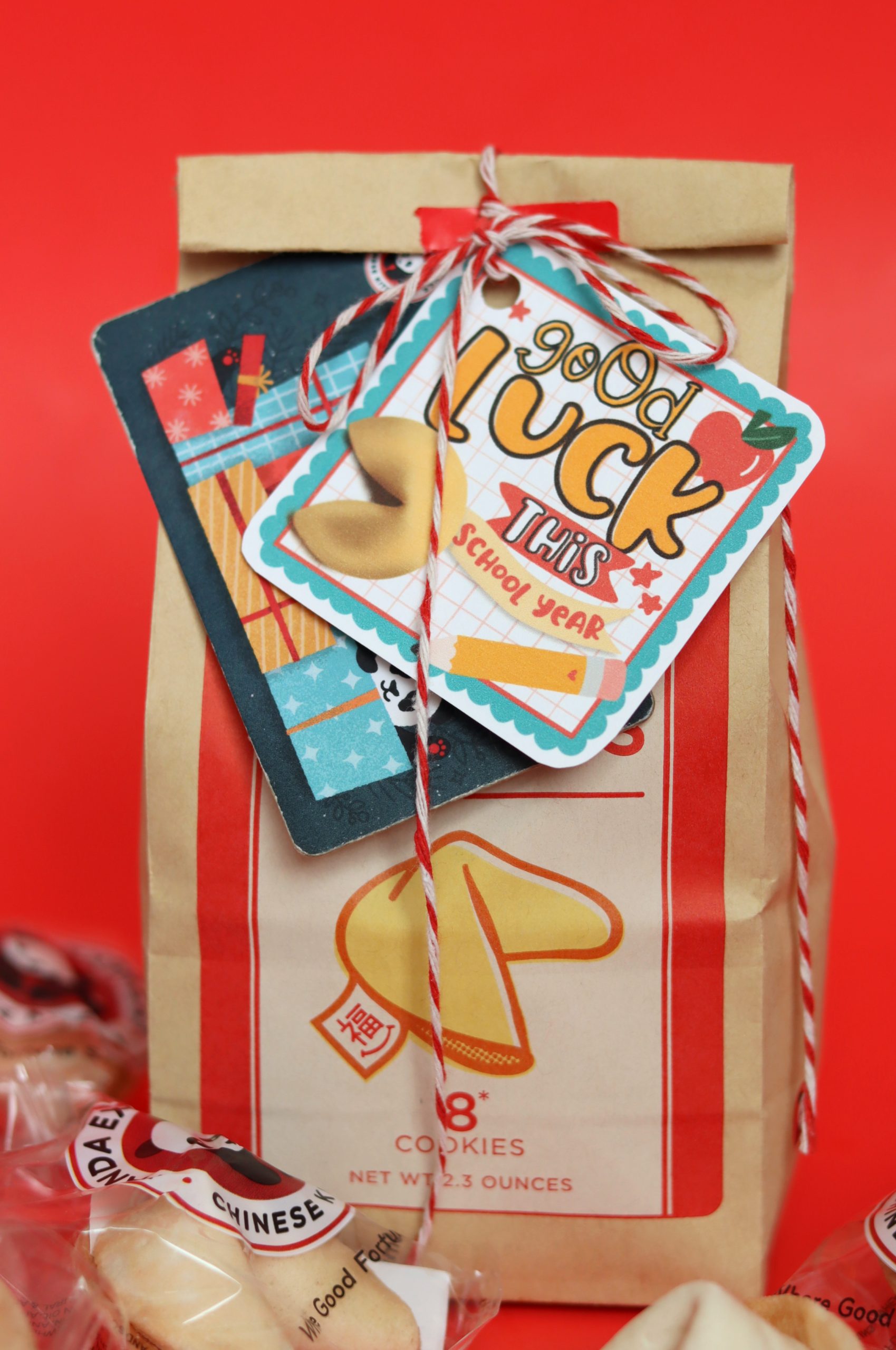 Good Luck back to school gift tag - A girl and a glue gun