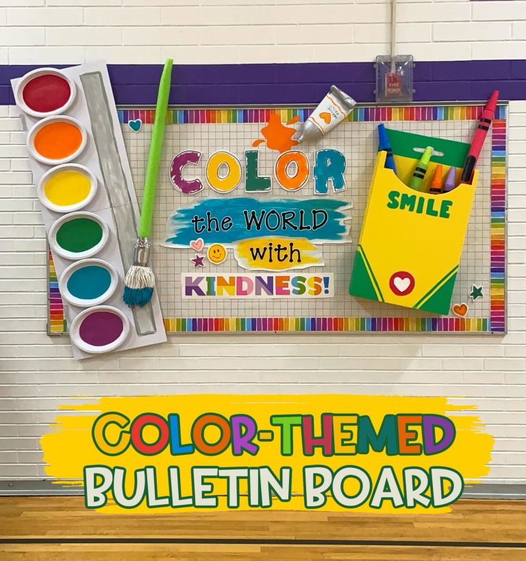 Kindness bulletin Board - A girl and a glue gun