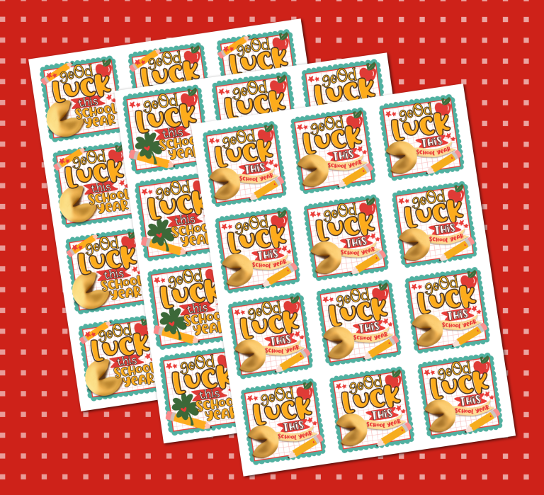 Good Luck back to school gift tag - A girl and a glue gun