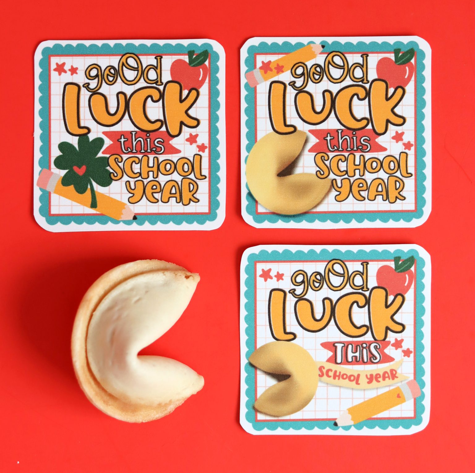 Good Luck back to school gift tag - A girl and a glue gun