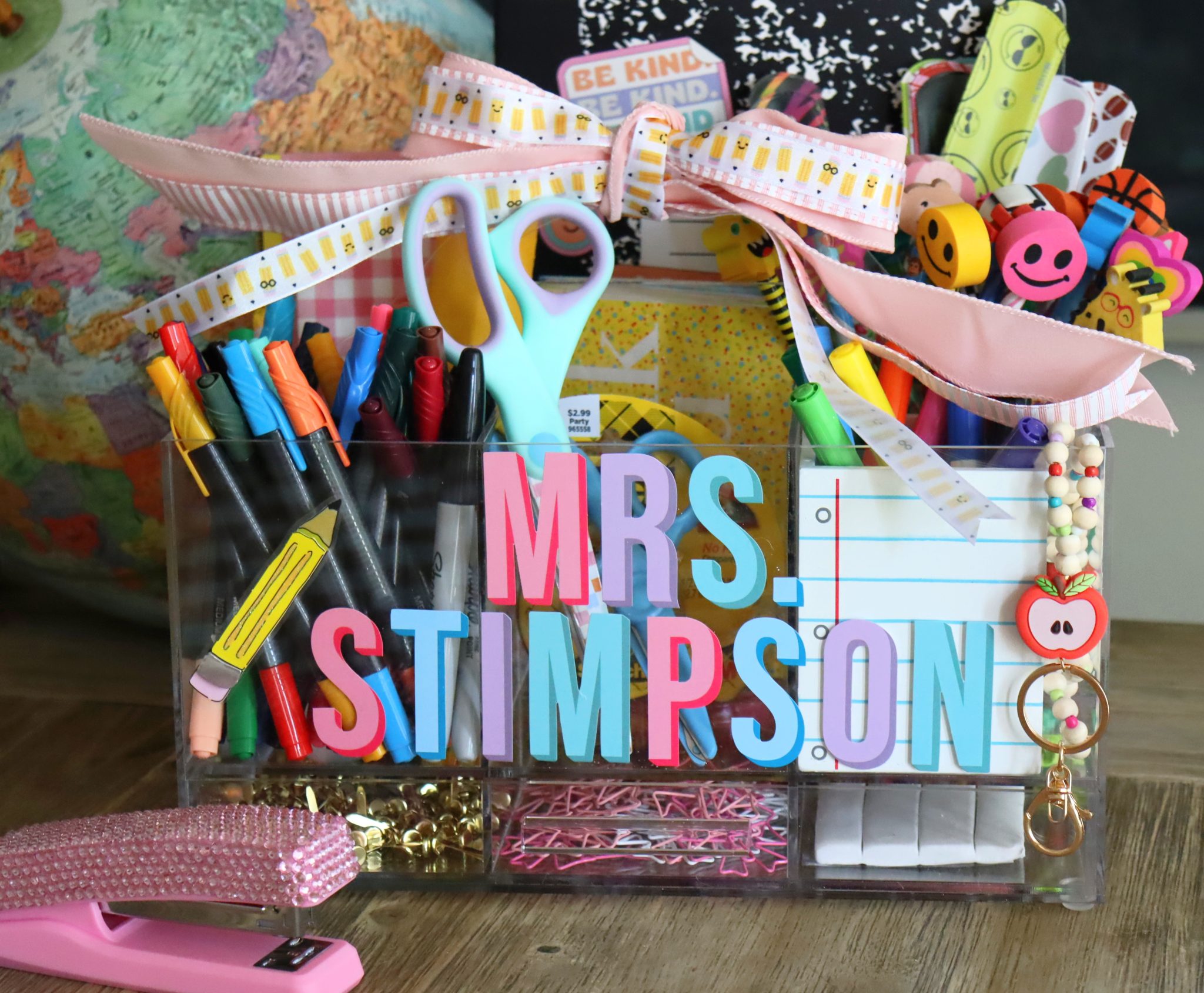 Teacher Supply Caddy - A girl and a glue gun