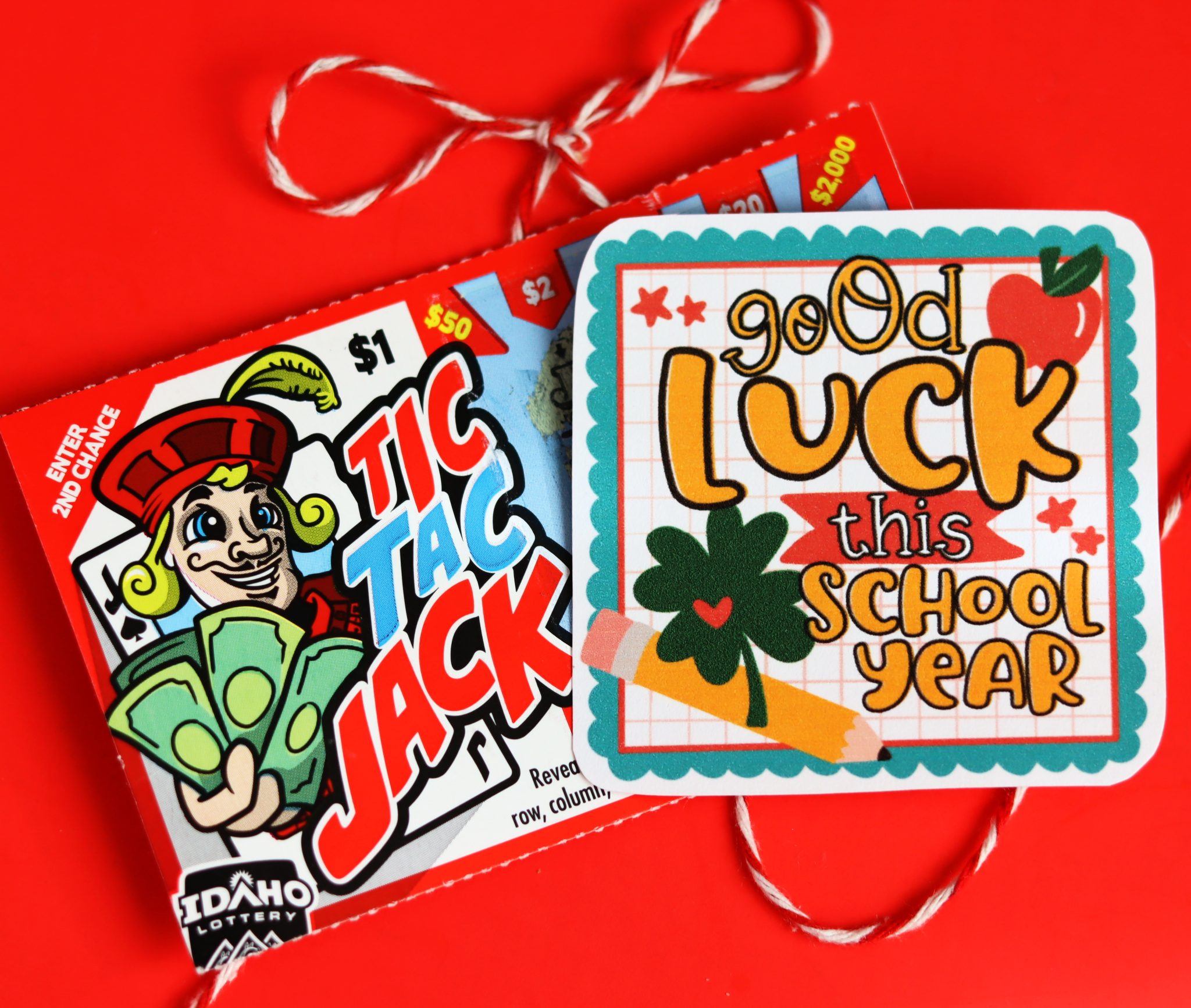 Good Luck back to school gift tag - A girl and a glue gun