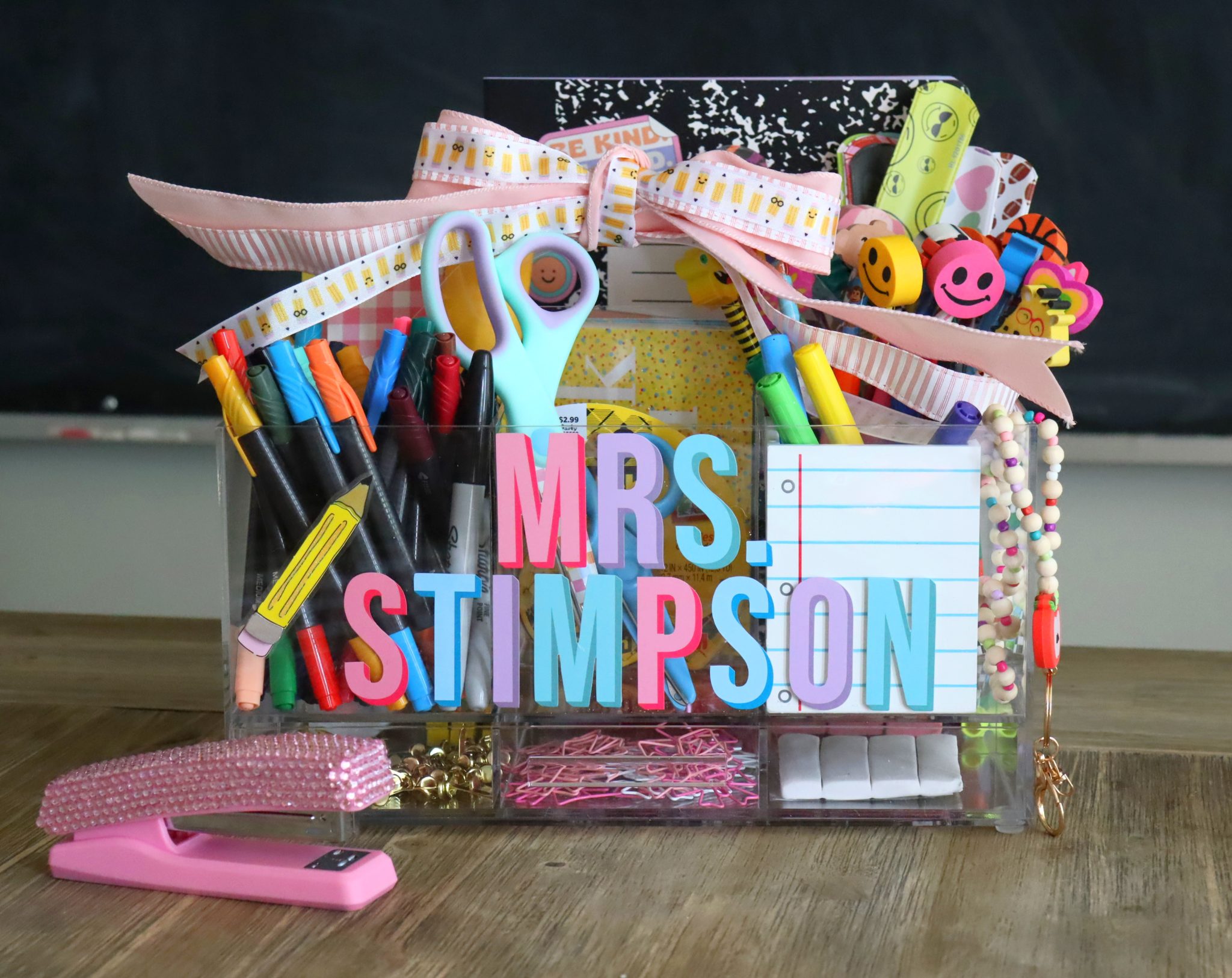 Teacher Supply Caddy - A girl and a glue gun