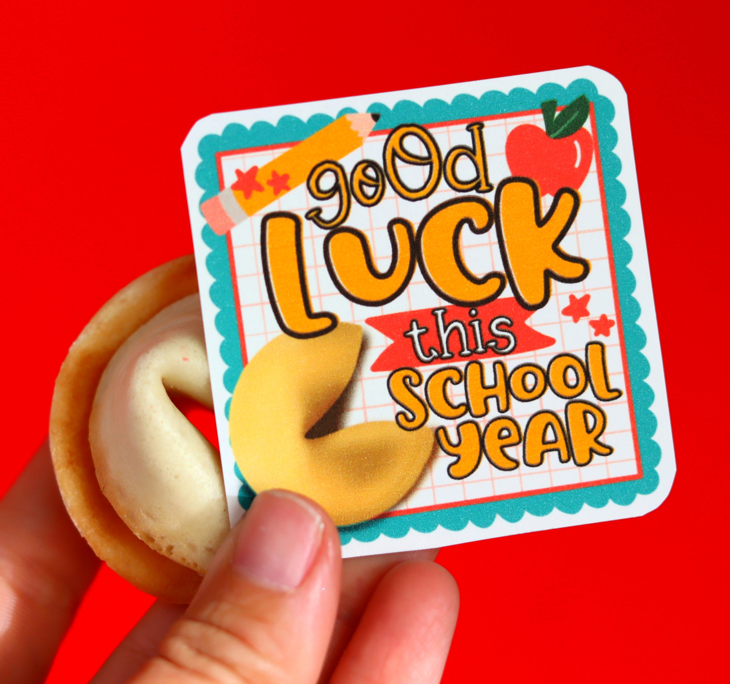 Good Luck back to school gift tag - A girl and a glue gun