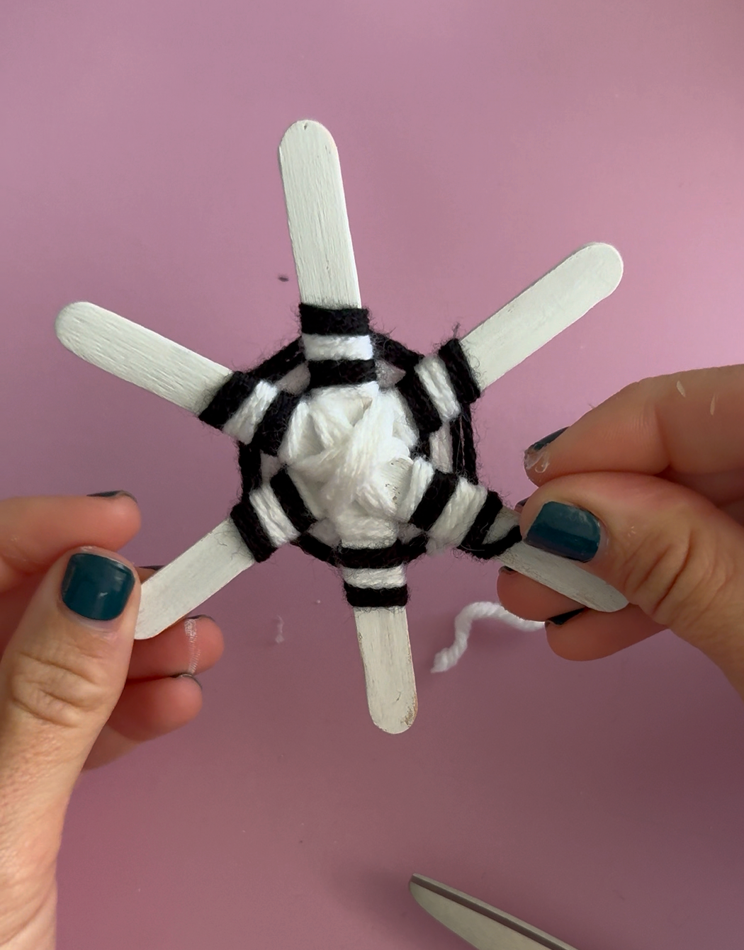 Creepy Crawly Fun: Make a Spiderweb craft with Popsicle Sticks and Yarn ...