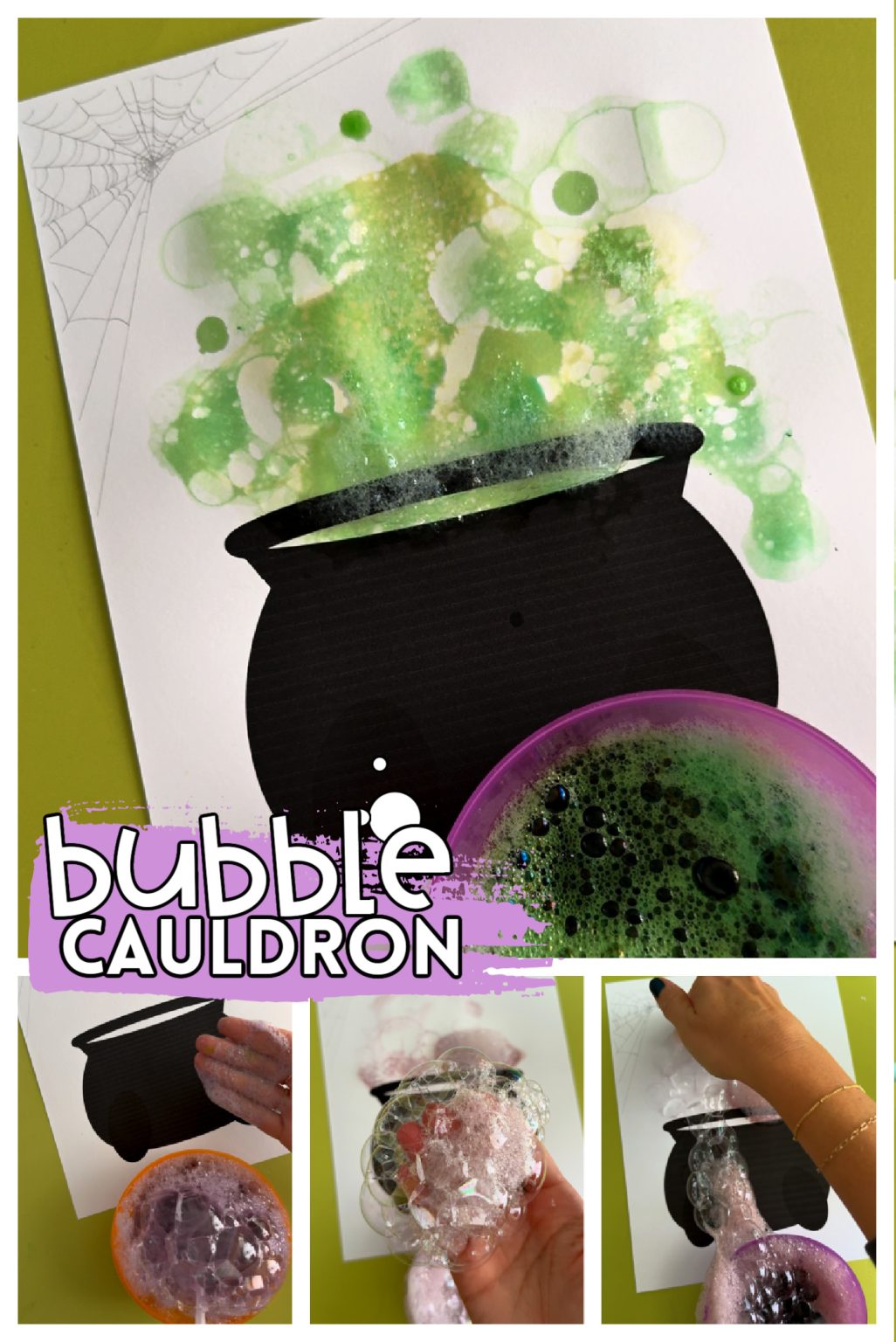 Bubble Cauldron Art: A Magical Halloween Craft for Kids - A girl and a ...