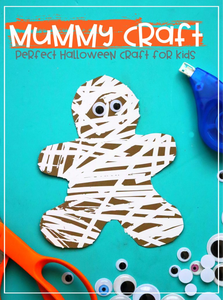 Mummy craft for kids - A girl and a glue gun