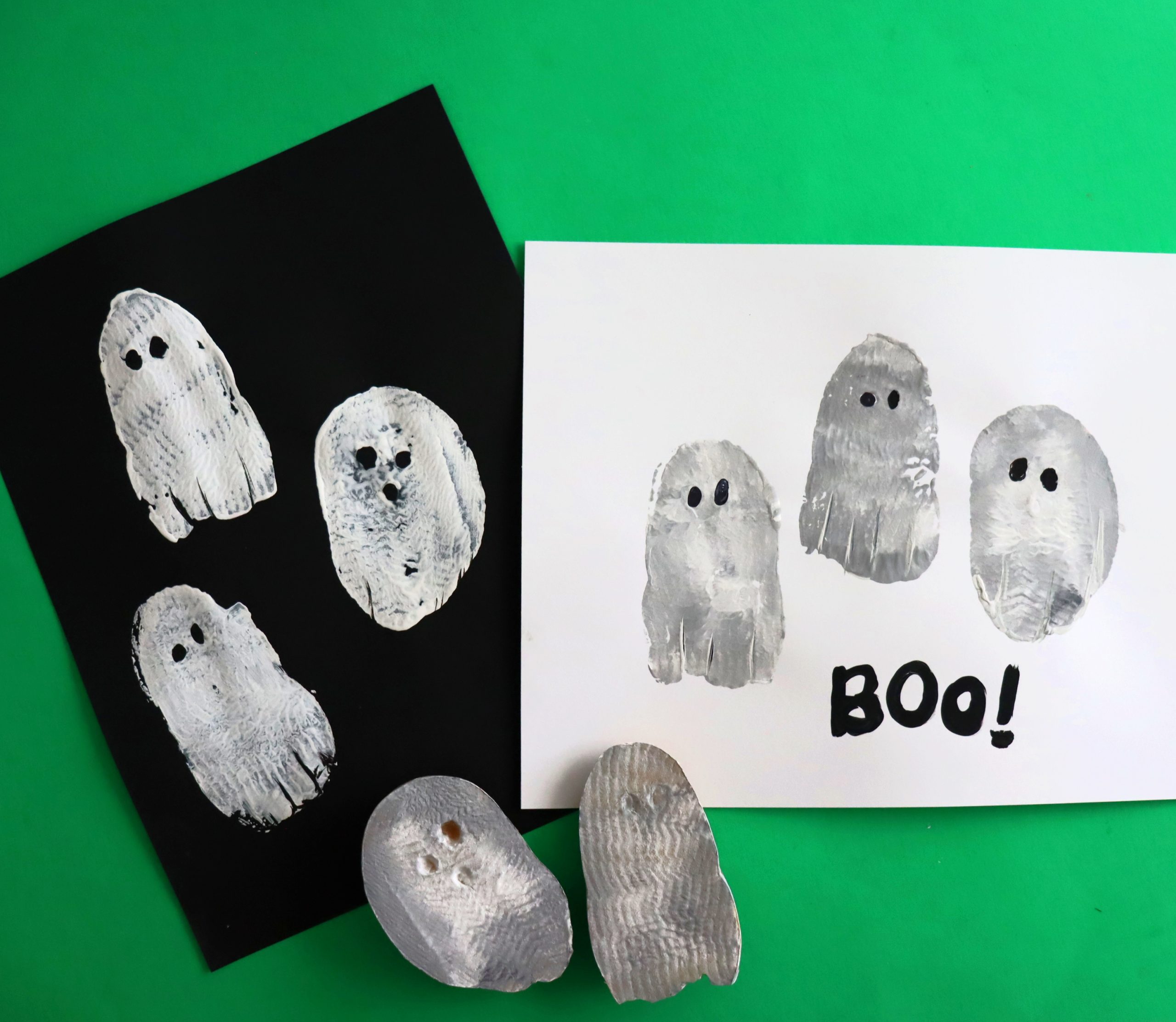 kids craft: Ghost print with a potato - A girl and a glue gun