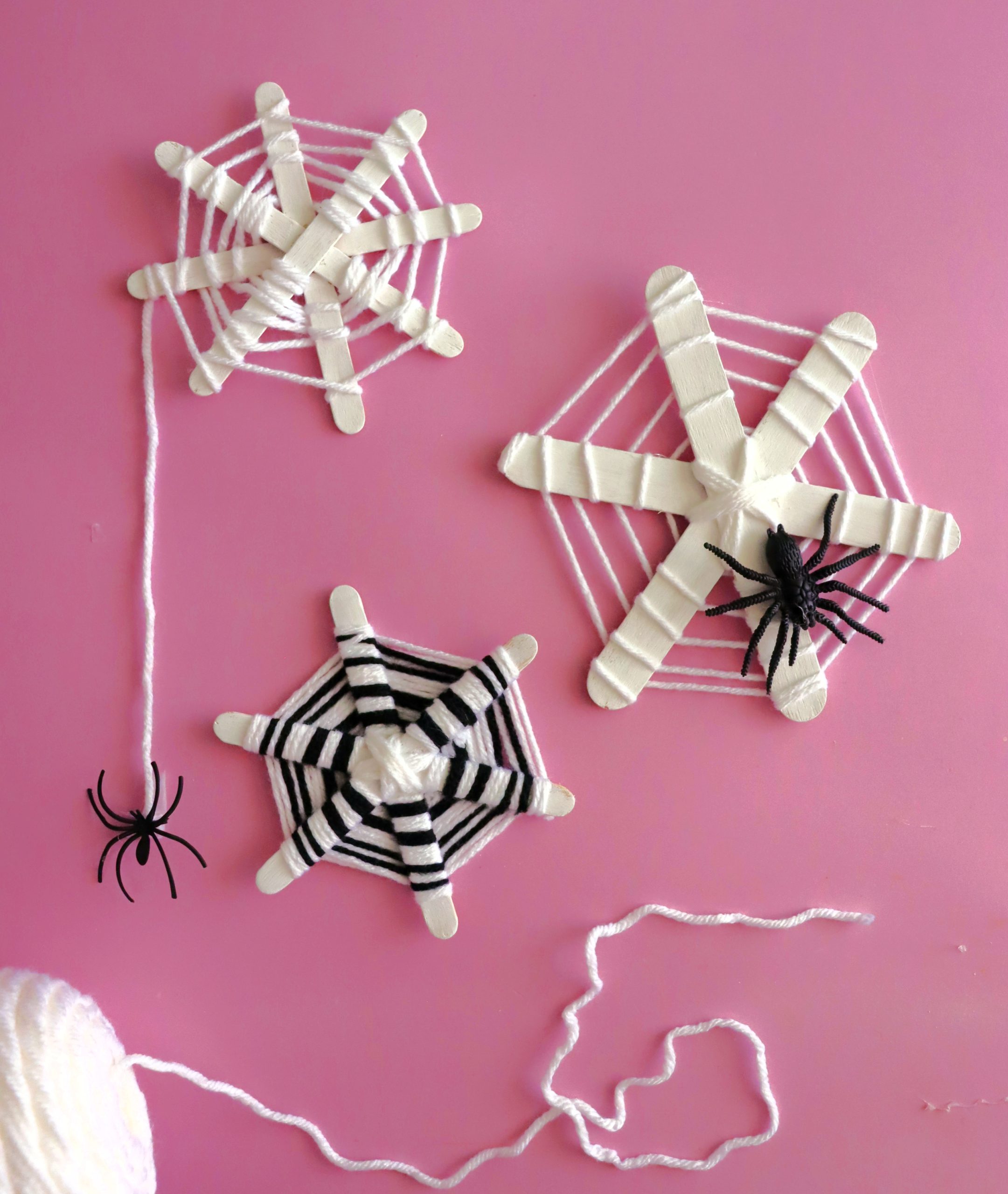 Creepy Crawly Fun: Make a Spiderweb craft with Popsicle Sticks and Yarn ...