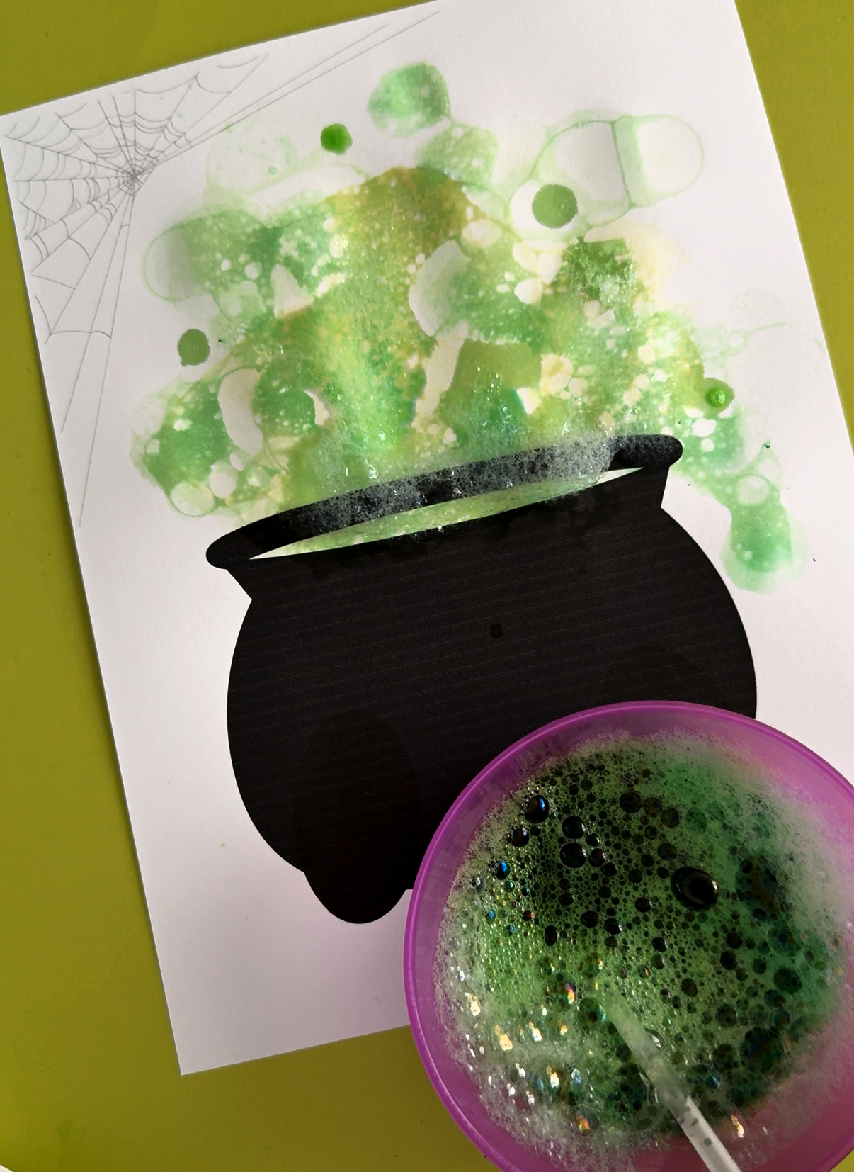 Bubble Cauldron Art: A Magical Halloween Craft for Kids - A girl and a ...