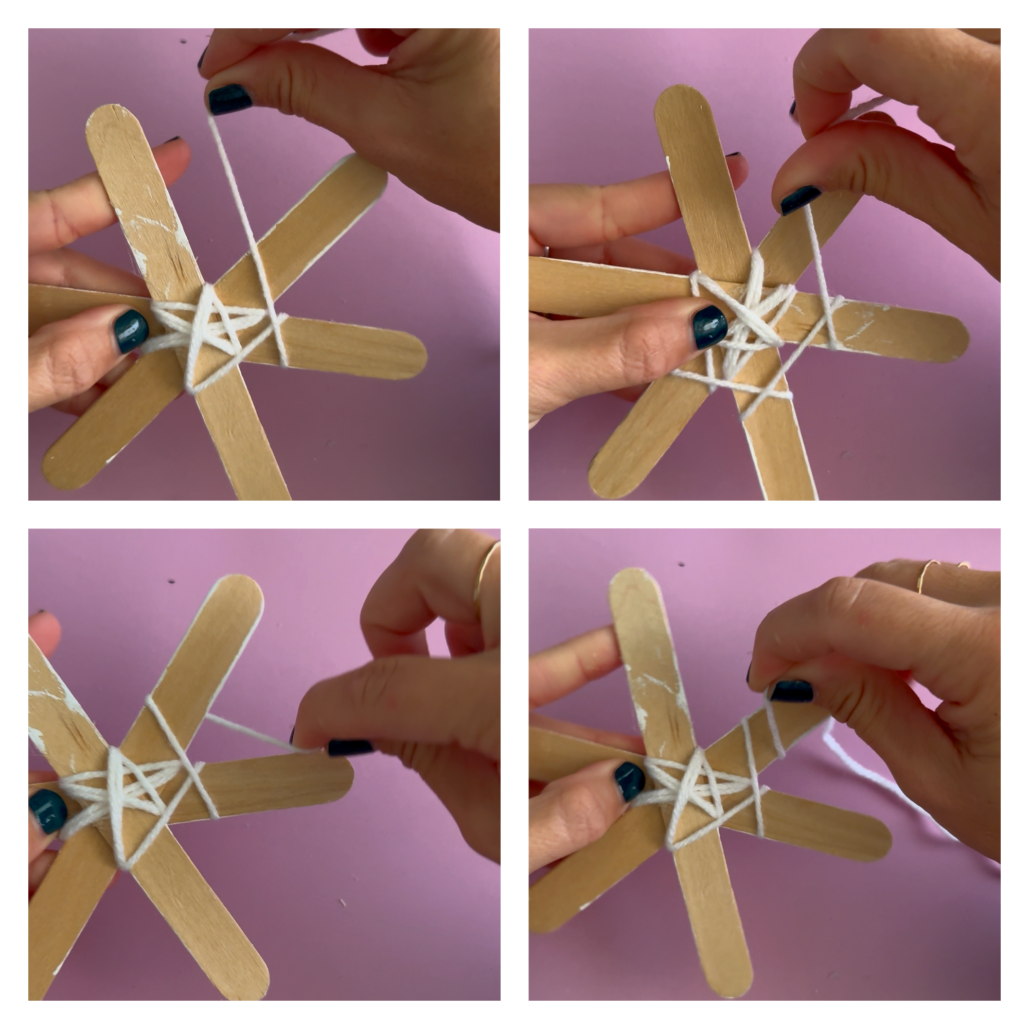 Creepy Crawly Fun: Make a Spiderweb craft with Popsicle Sticks and Yarn ...