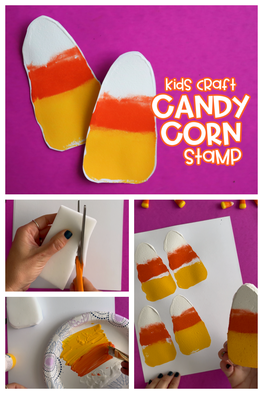 Kids craft: Candy corn garland - A girl and a glue gun