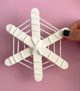 Creepy Crawly Fun: Make a Spiderweb craft with Popsicle Sticks and Yarn ...