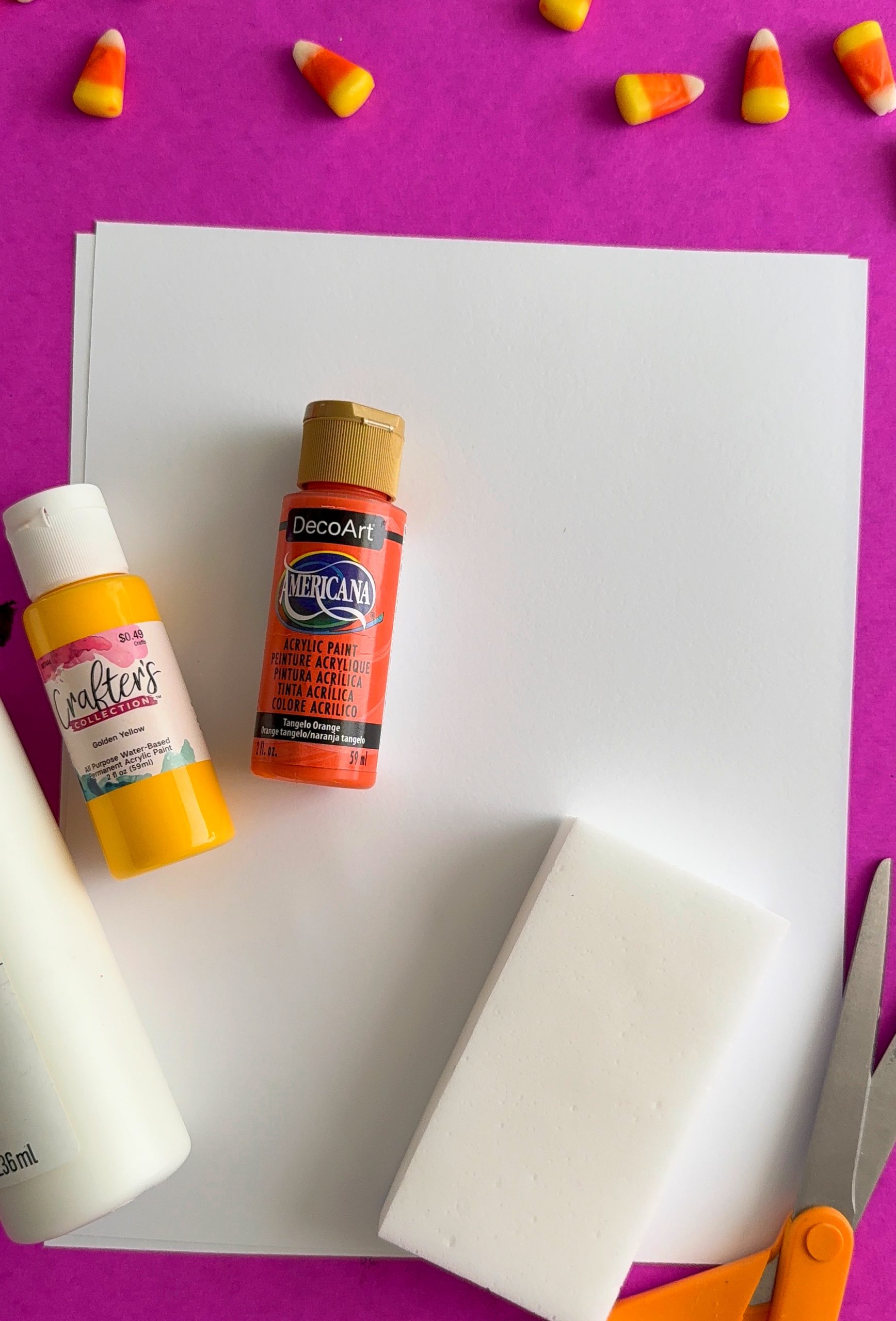 Kids craft: Candy corn garland - A girl and a glue gun