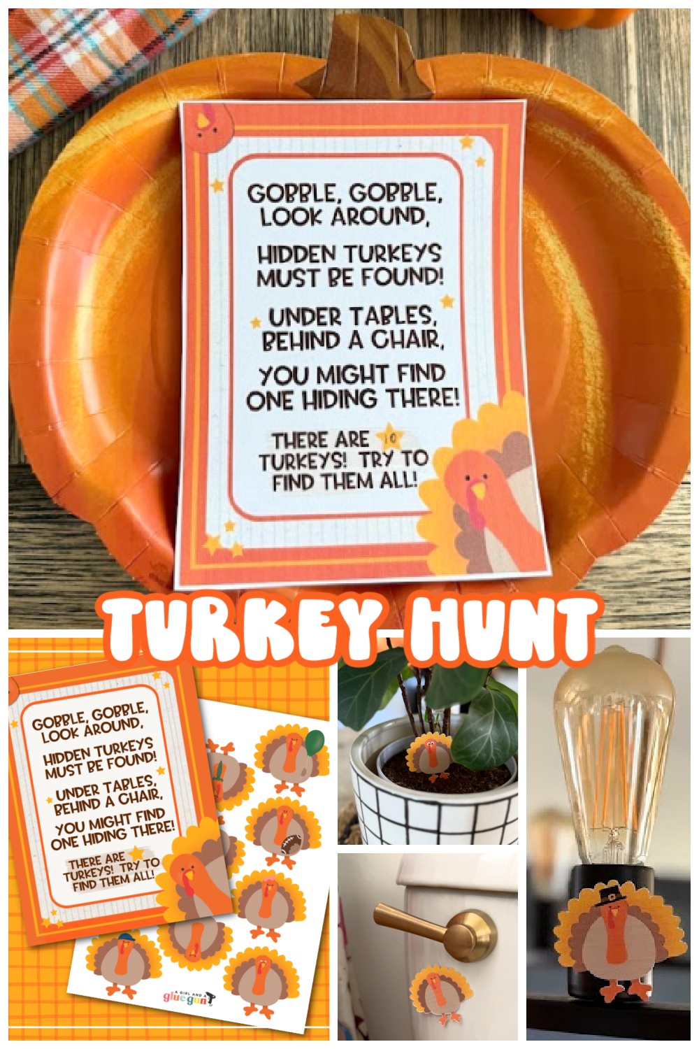 Turkey Hide and Seek Game for Kids - A girl and a glue gun