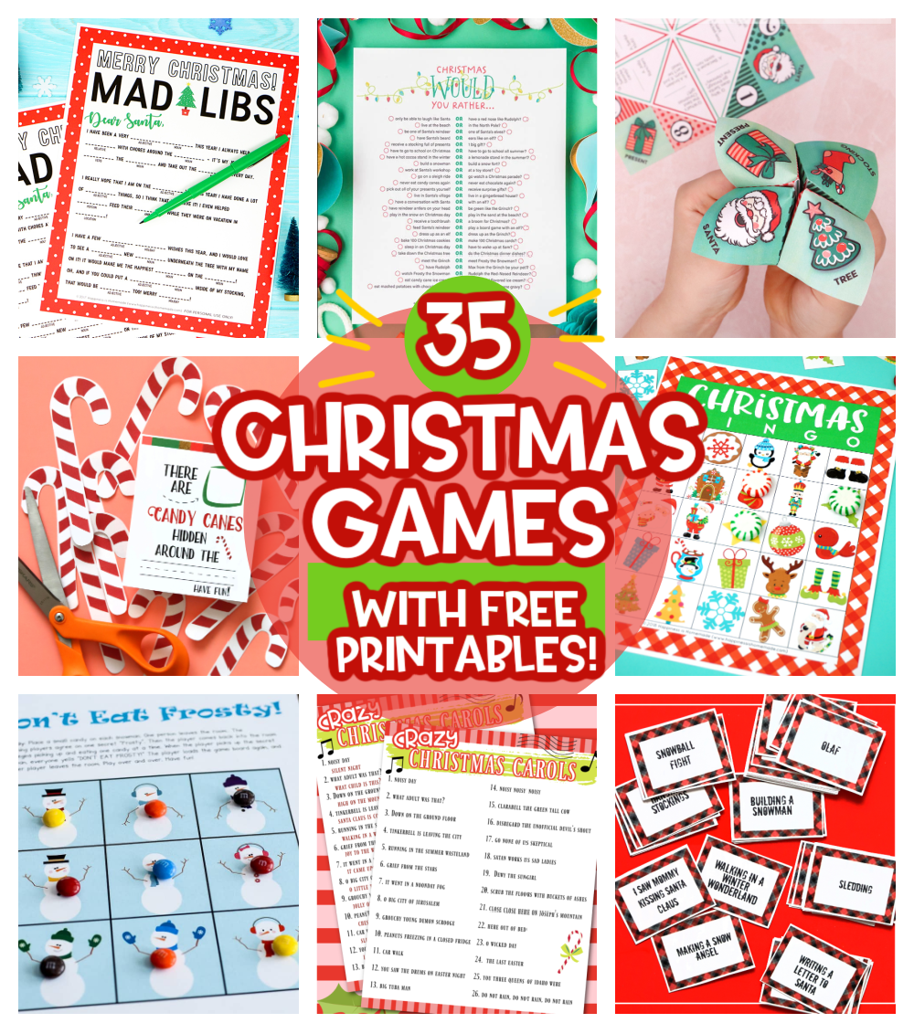 Free Christmas game printables roundup - A girl and a glue gun