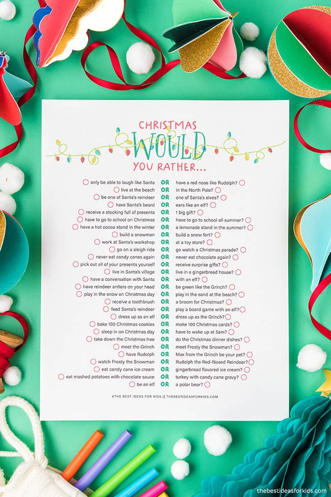 Free Christmas game printables roundup - A girl and a glue gun