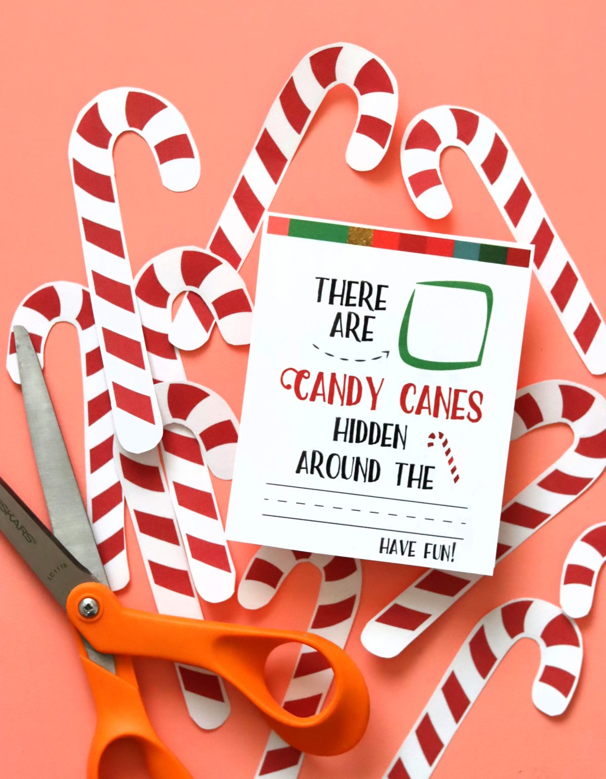 Candy cane hunt-free printable - A girl and a glue gun